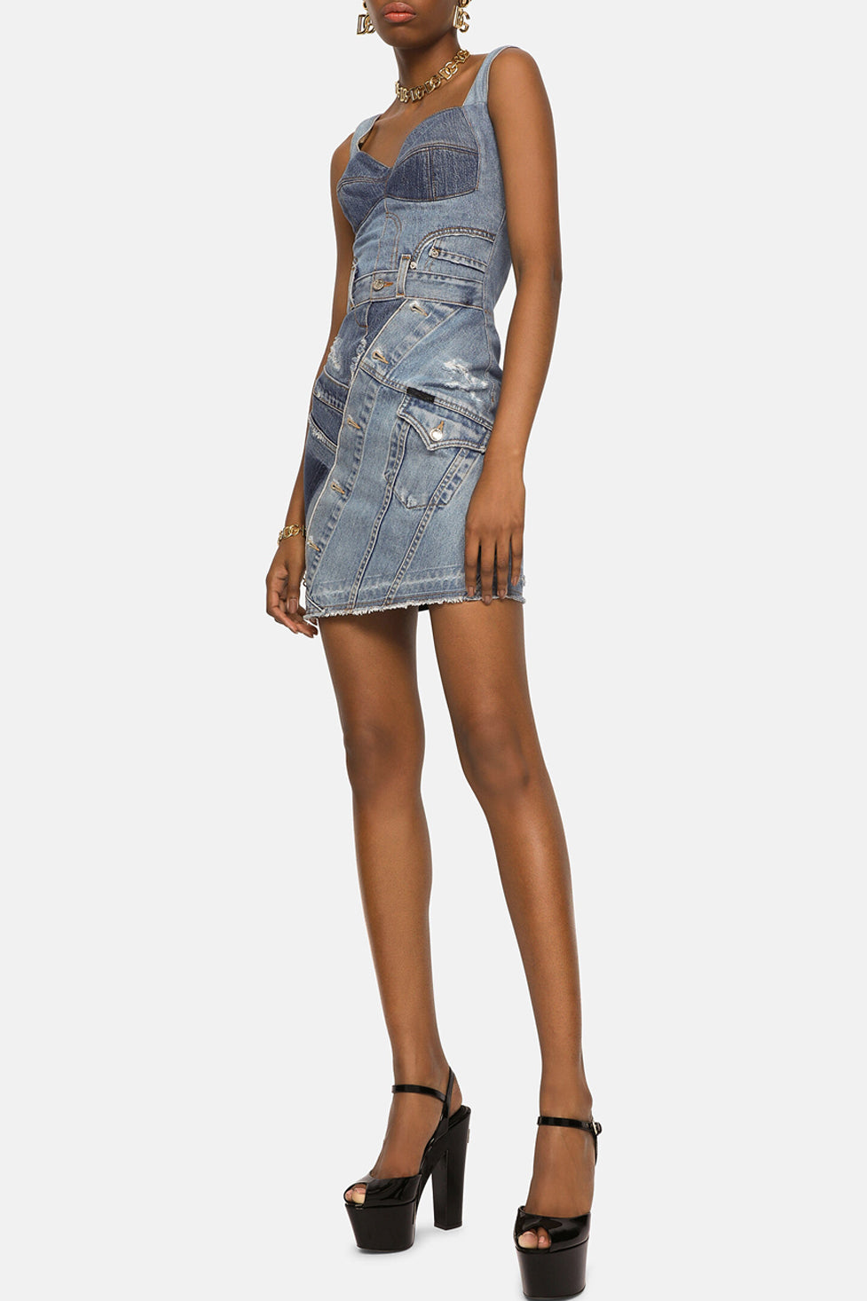 Genevieve Patchwork Denim Mini Dress – Innovare Denim