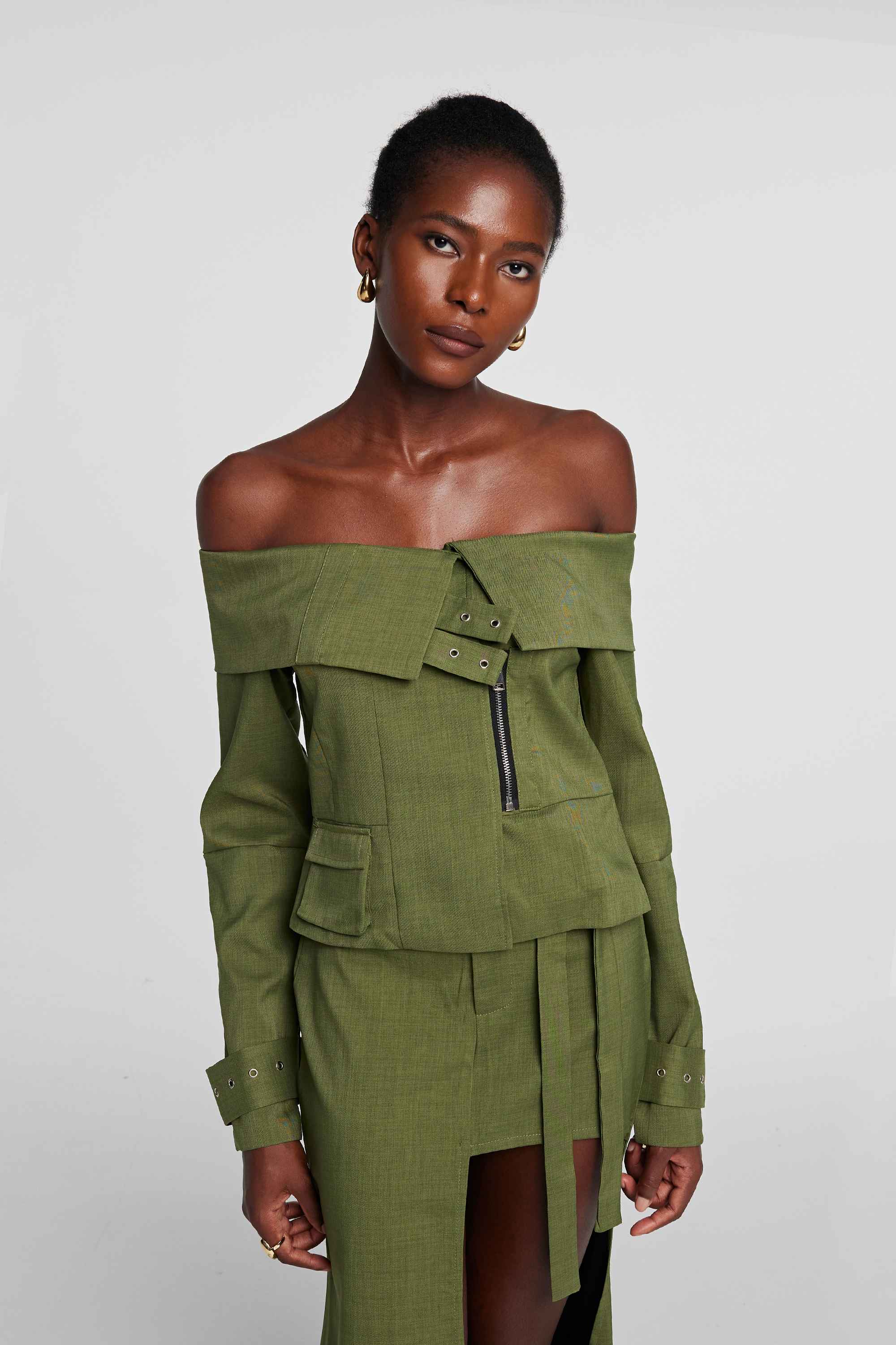 Allie One Shoulder Jacket – Innovare Denim