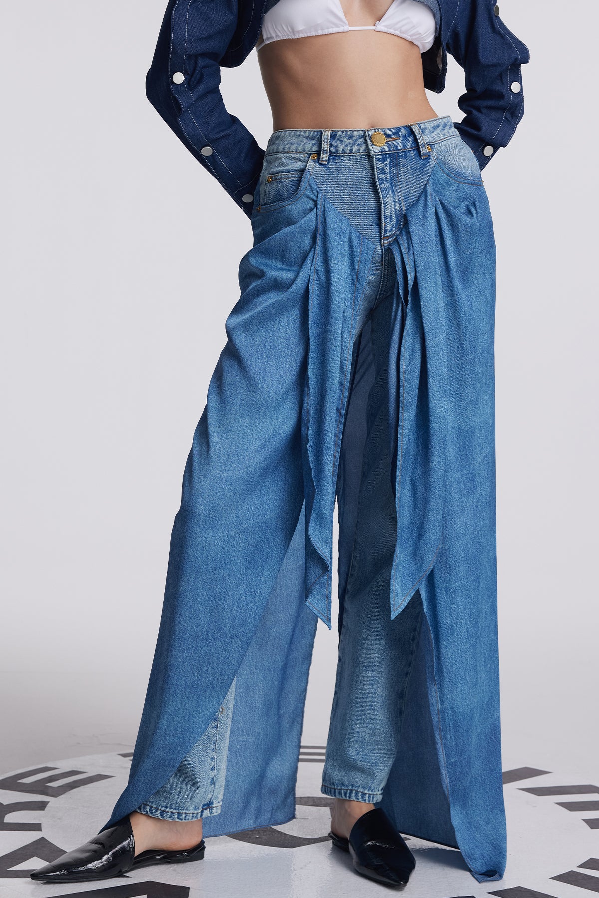 Anahita Deconstruct Lace Up Ruch Jeans – Innovare Denim