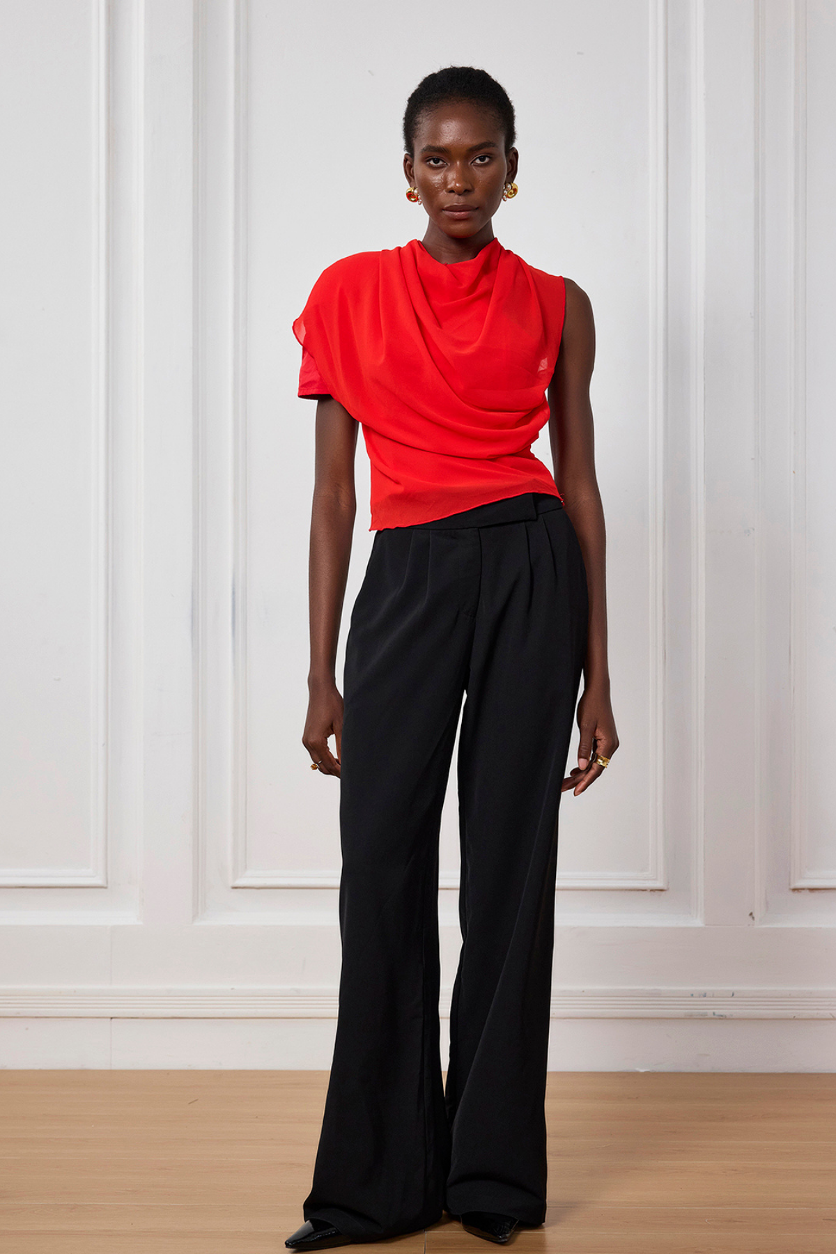 Annika Mesh Cutout Ruch Top – Innovare Denim