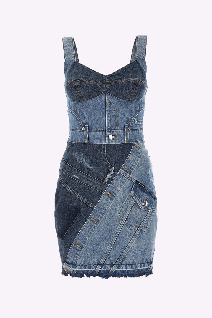 Genevieve Patchwork Denim Mini Dress – Innovare Denim