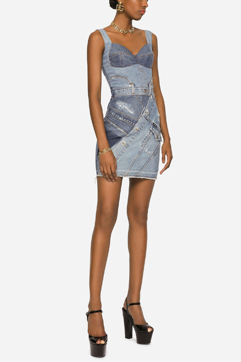 Genevieve Patchwork Denim Mini Dress – Innovare Denim