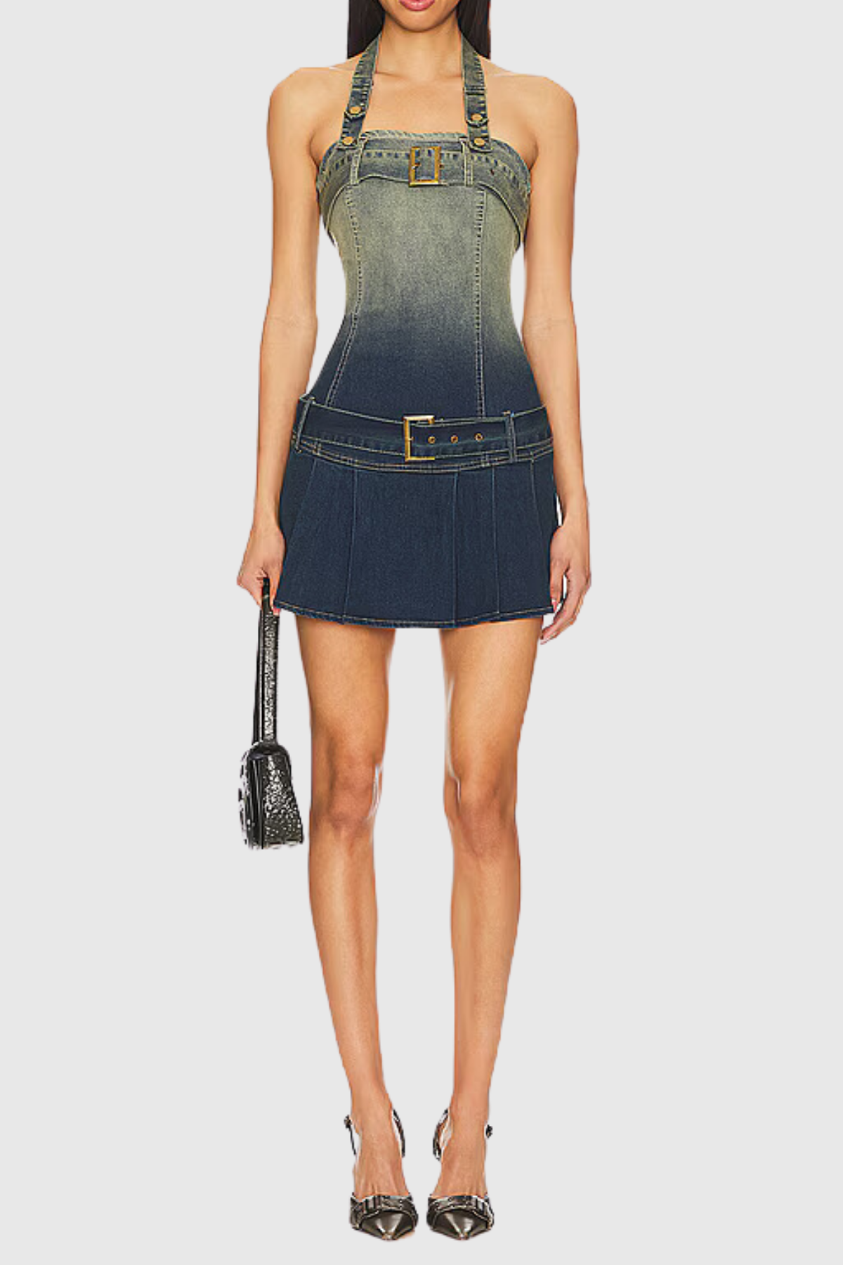 Jenesis Halter Neck Hayley Denim Mini Dress – Innovare Denim