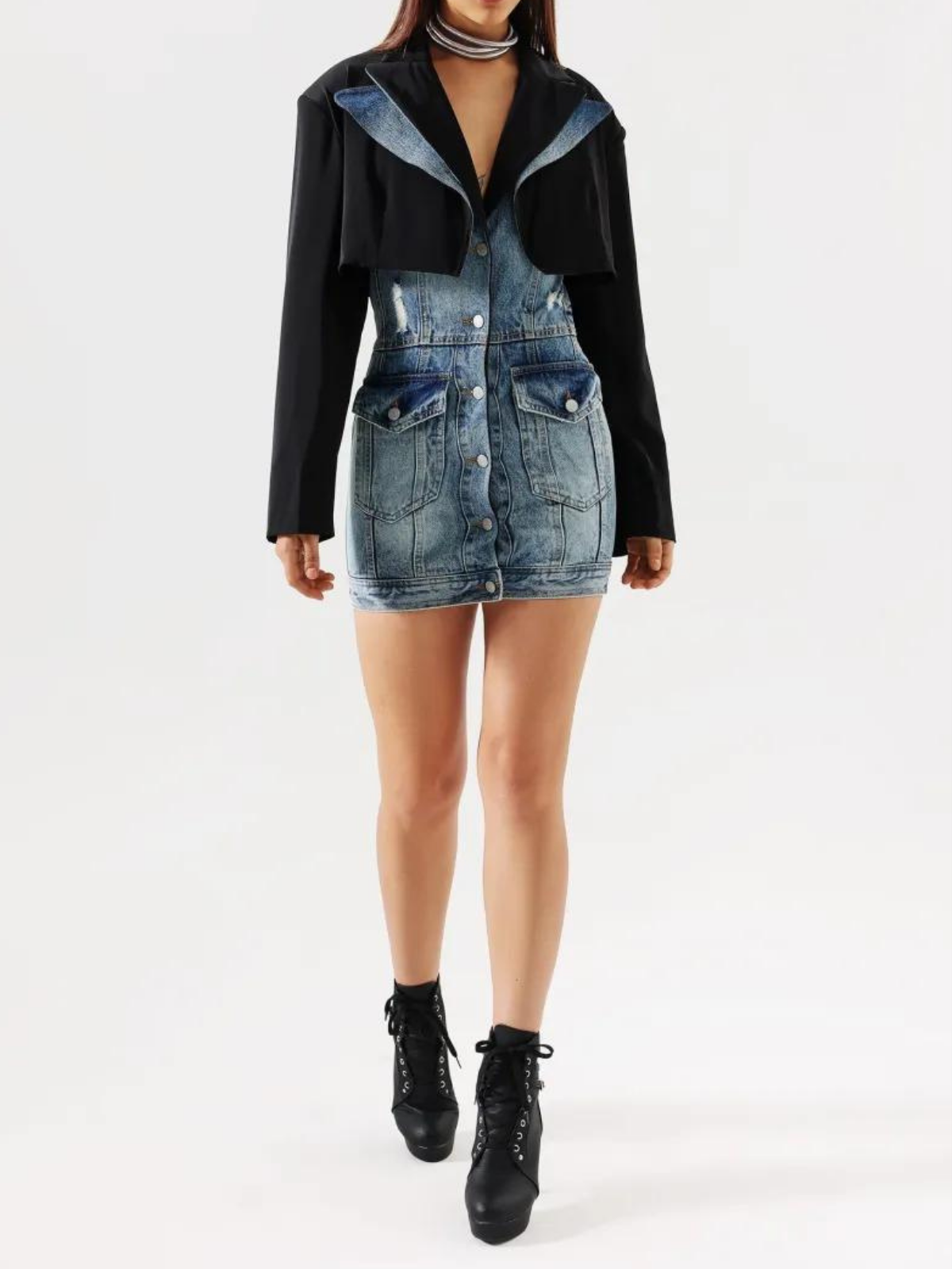 Journey Fake Two Pieces Patchwork Blazer – Innovare Denim