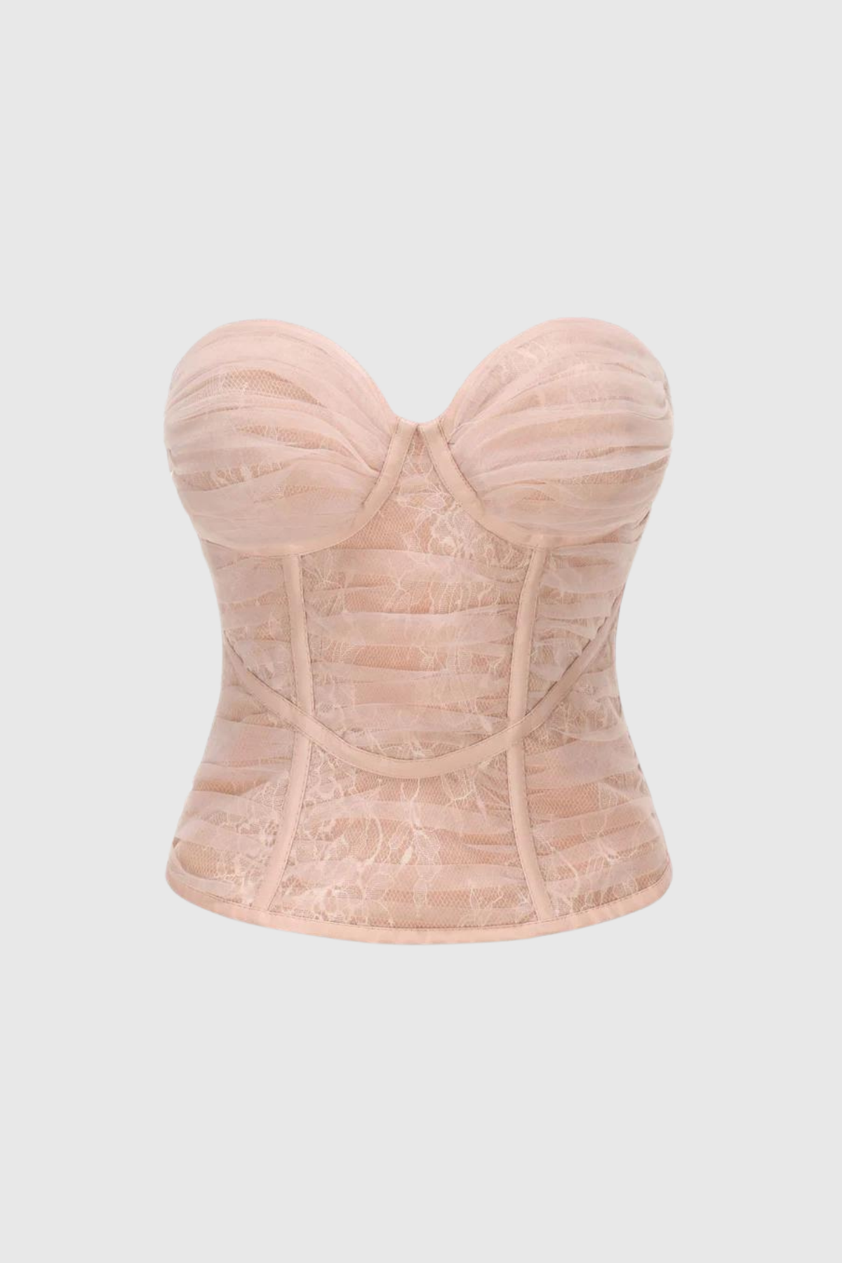 Kyra Corset Mesh Ruch Top In Slight Pink – Innovare Denim