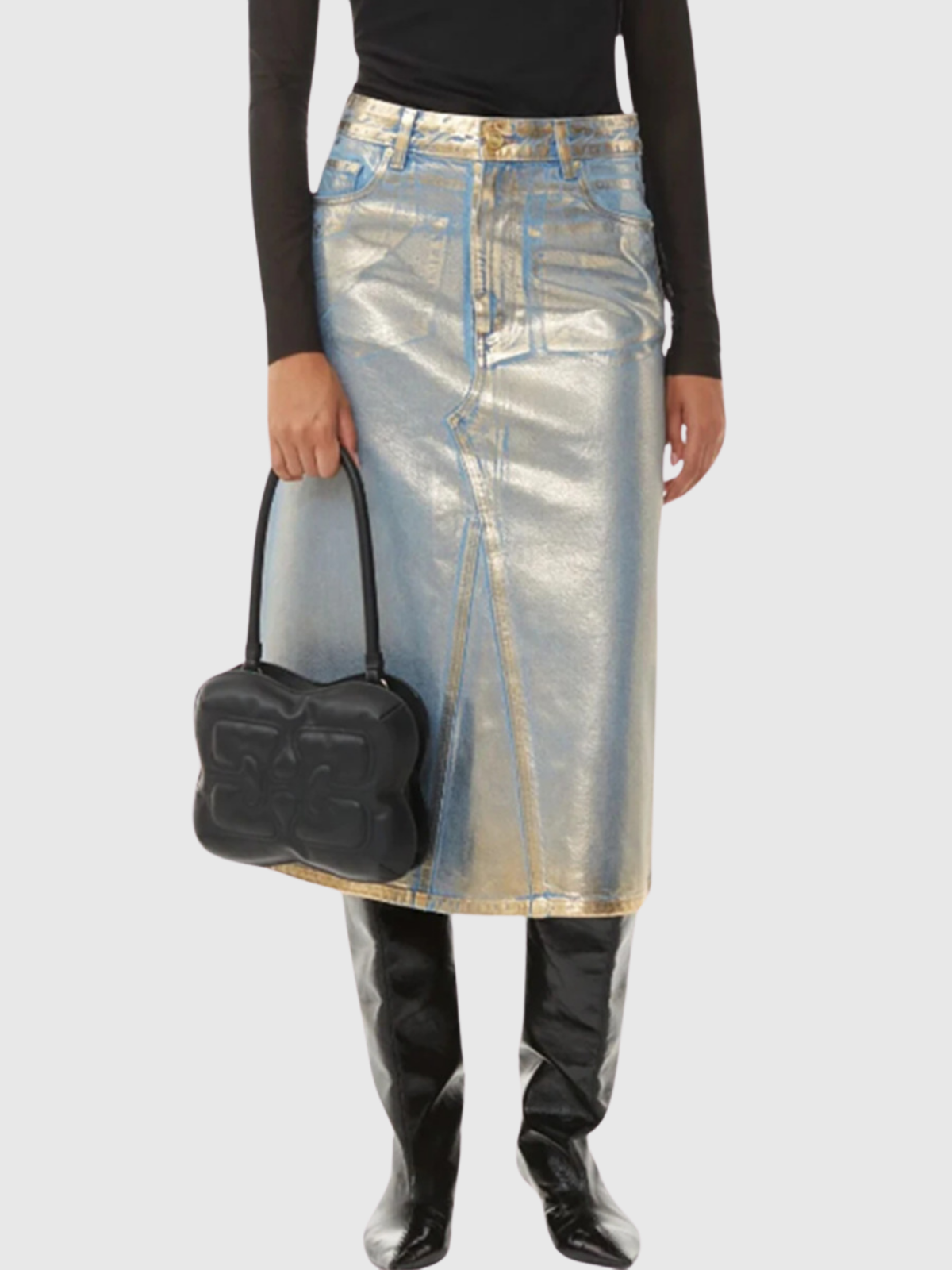 Louisa Metallic Denim Skirt – Innovare Denim