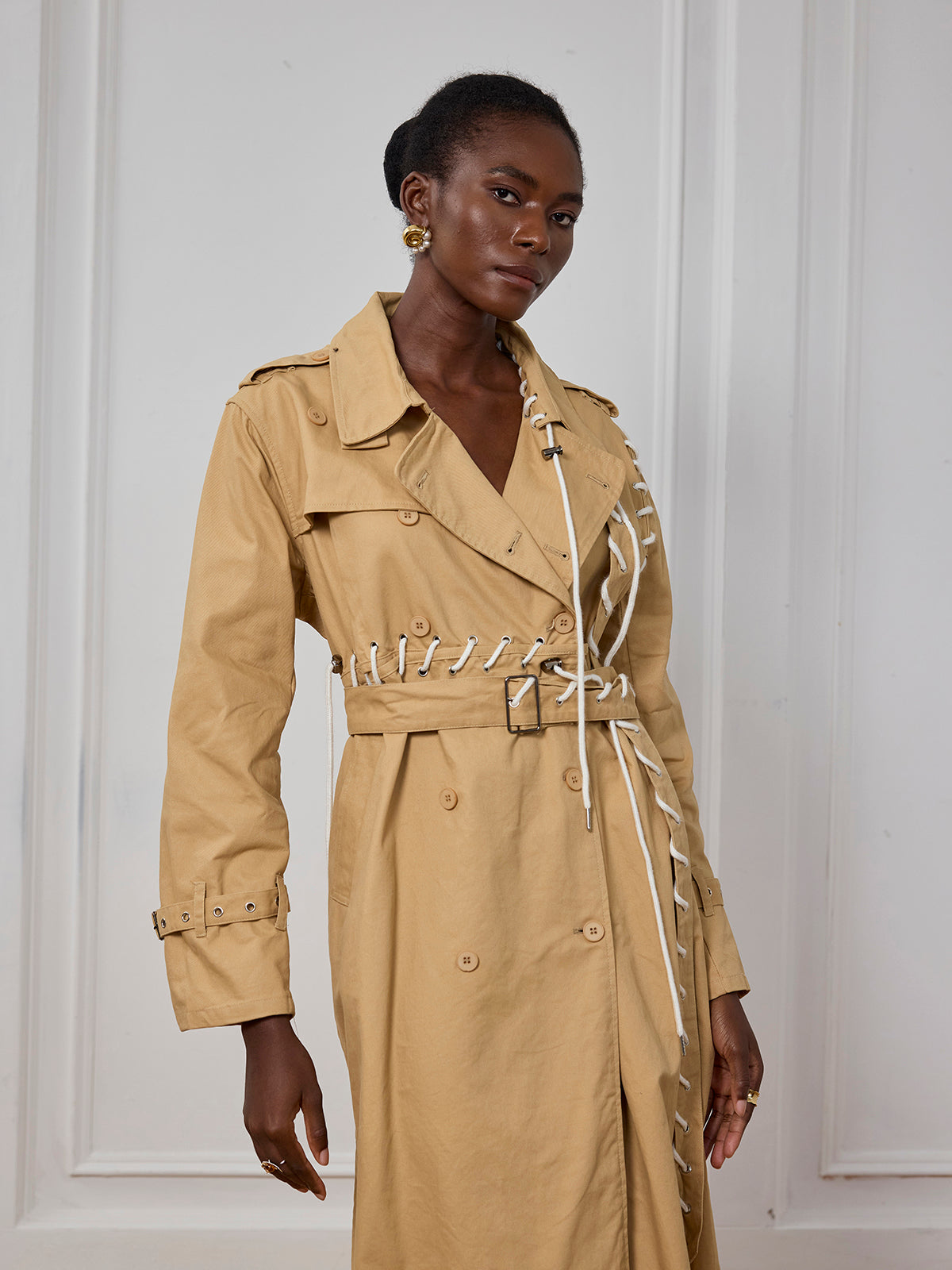 Xyla Lace Up Buckle Rope Coat – Innovare Denim